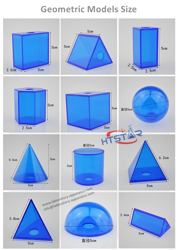 Transparent Geometric Models Set 12 Pieces Elementary School Math Tools ...