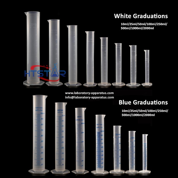 Plastic Measuring Cylinder Graduated 10ml to 2000ml Blue Print ...